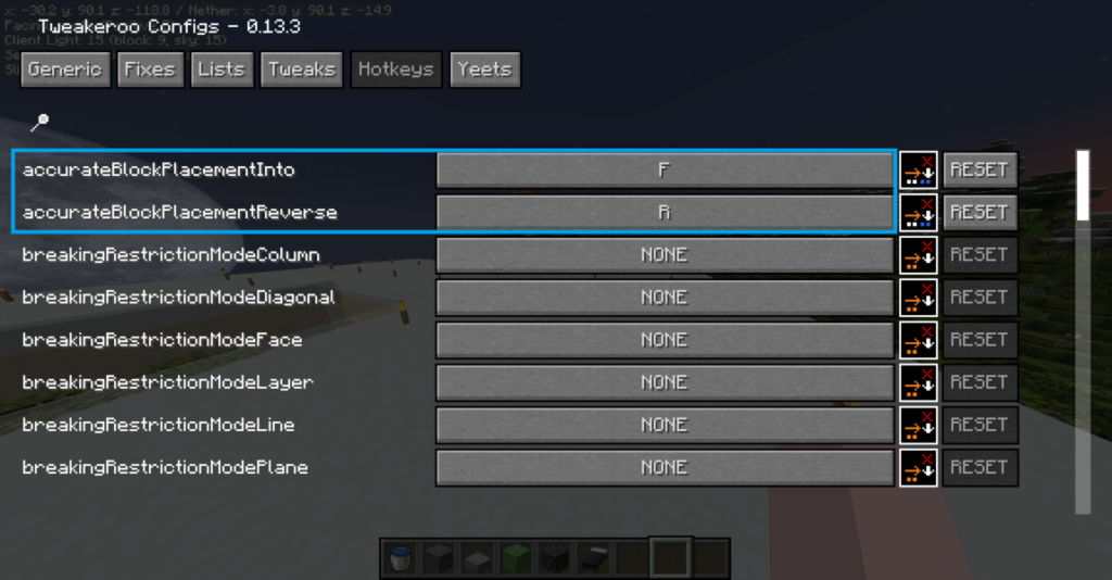 【マイクラJE 1.21.11】『Tweakeroo』の導入･設定･使い方解説 | ごりくら